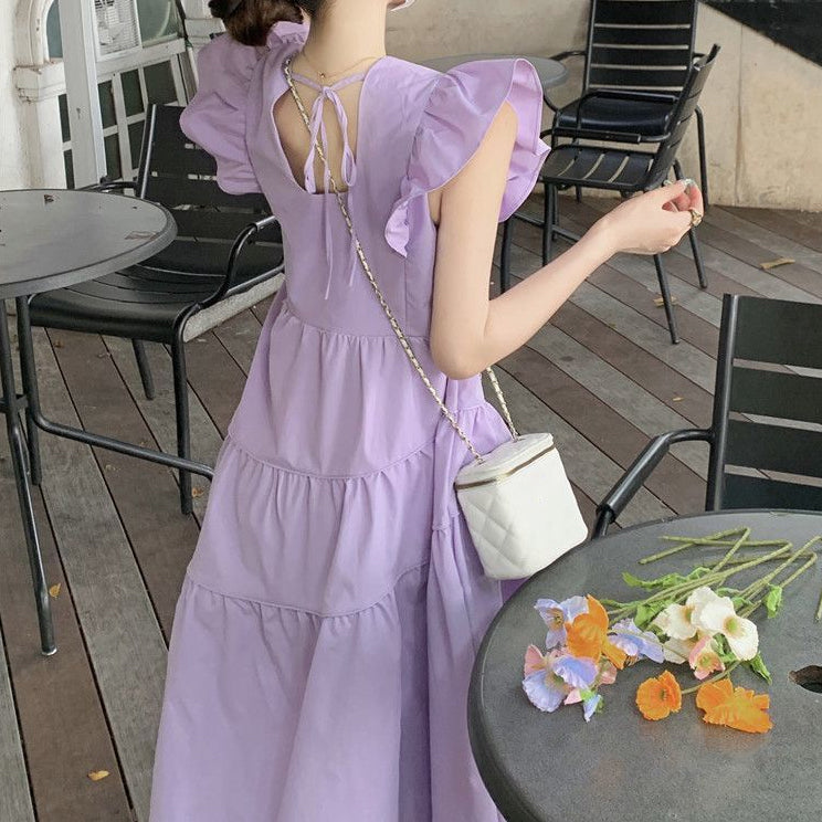 Seaside Holiday Dress With Flying Sleeves – DRESSVY