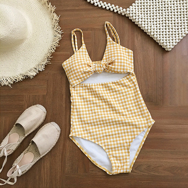 Plaid Swimsuit High Waist Triangle Swimming Suit – DRESSVY