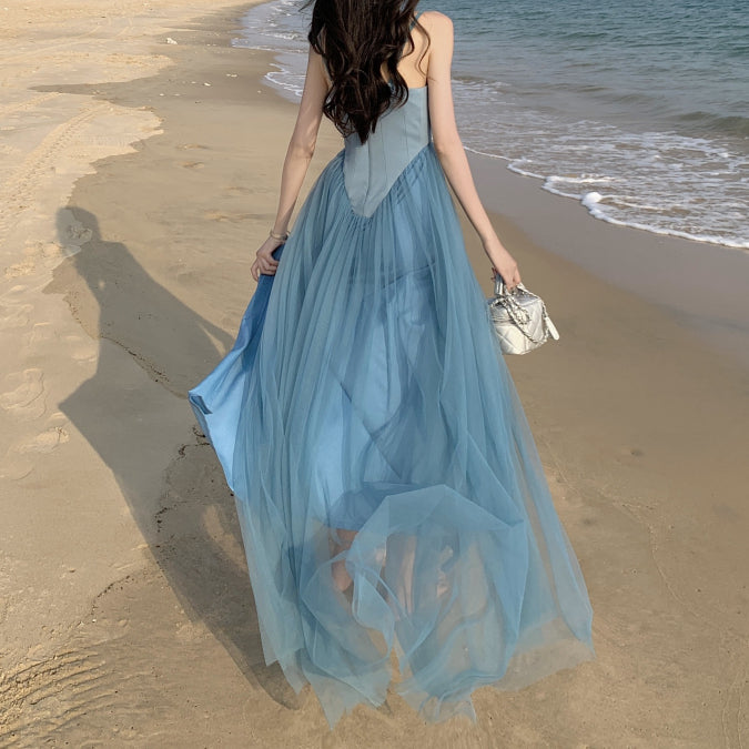 Seaside Vacation Beach Solid Color Dress – DRESSVY