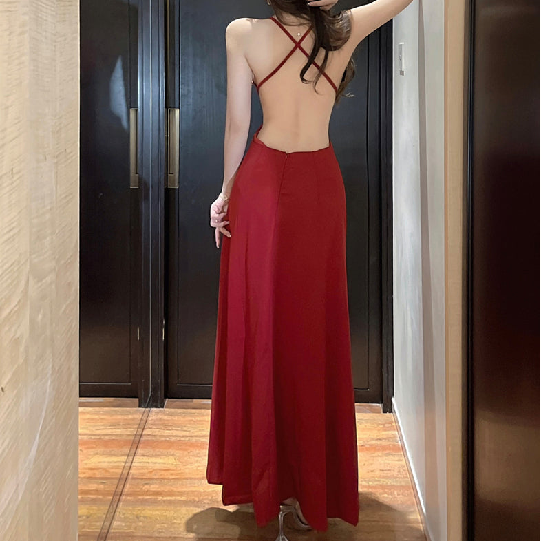 Cross V-Neck Cami High Waist Zip Cocktail Dress – DRESSVY
