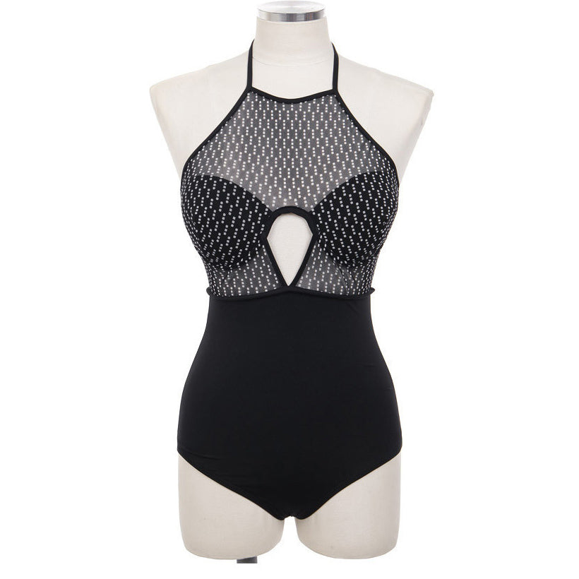 Steel Support Chest Gathered One-Piece Triangle Swimsuit – DRESSVY